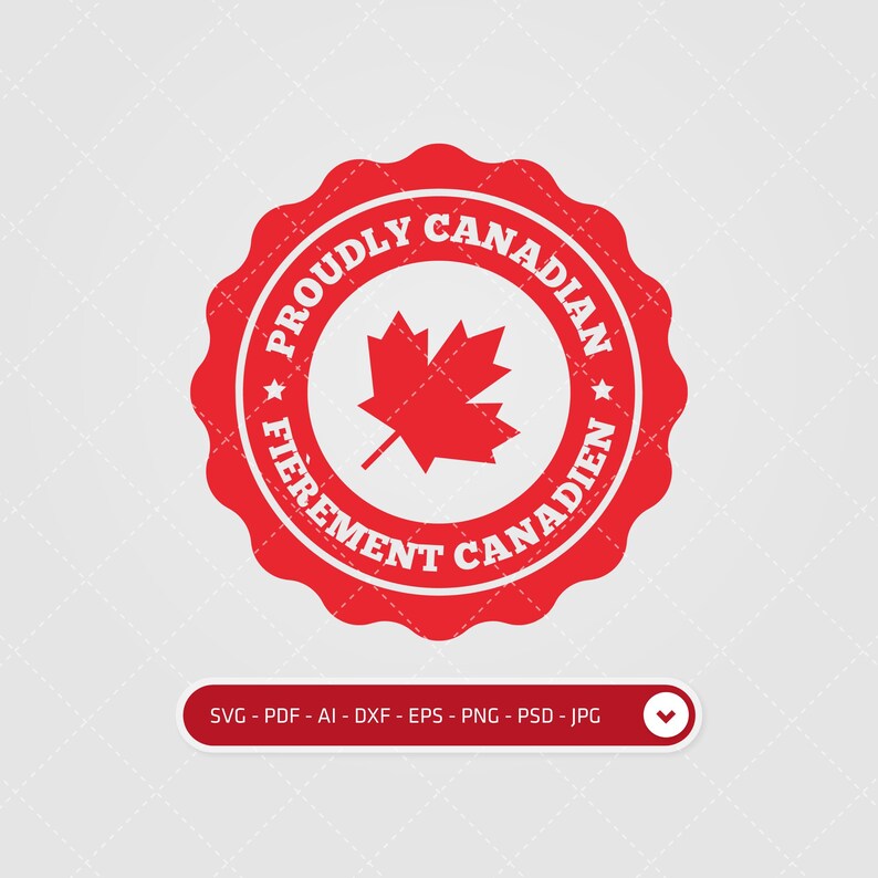 Proudly Canadian Sticker, Label Files, SVG Files, PNG Files, Fièrement ...