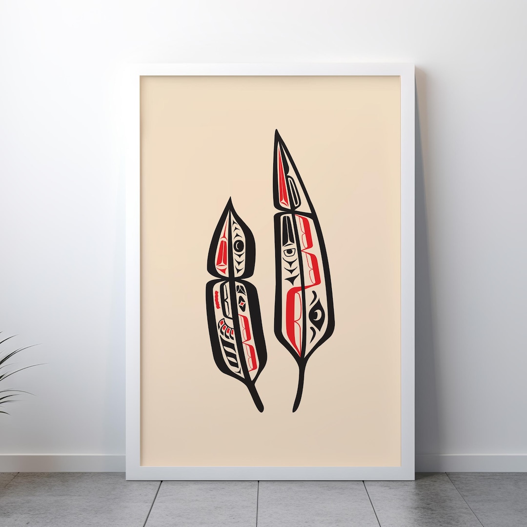 Indigenous Feather Art Print Design, High-resolution Tribal Decor ...