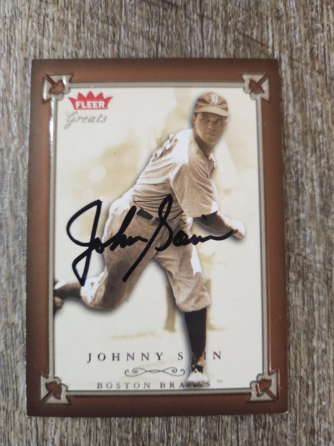 Johnny Sain Greats Autographed Card Hof - Etsy