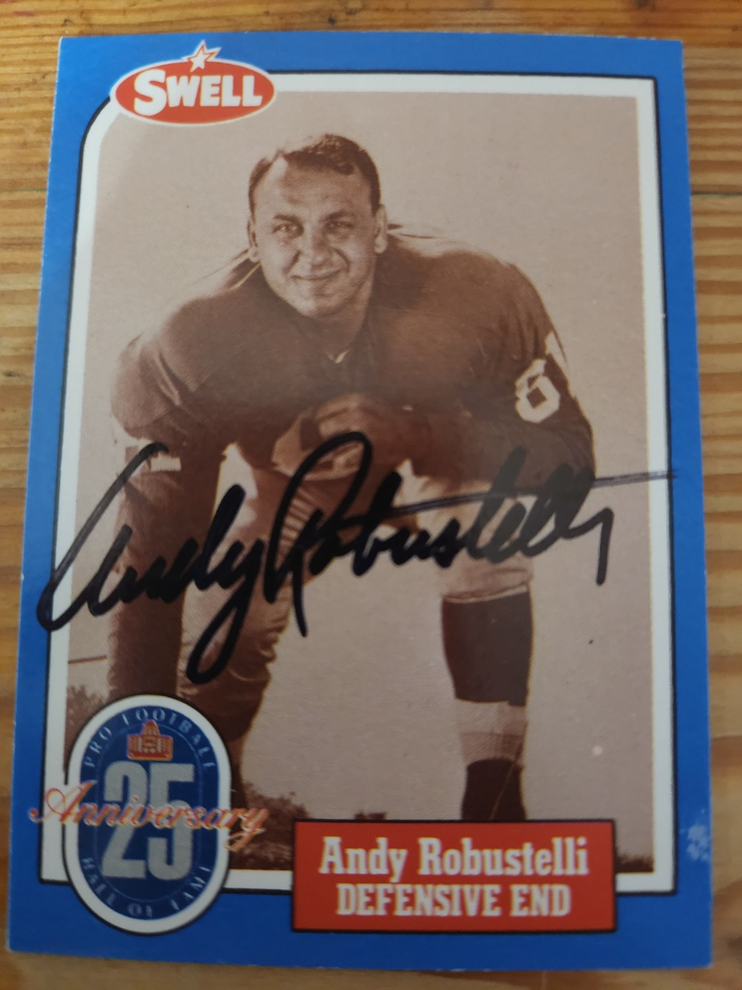 Andy Robustelli 25th Anniversary Autographed Card - Etsy