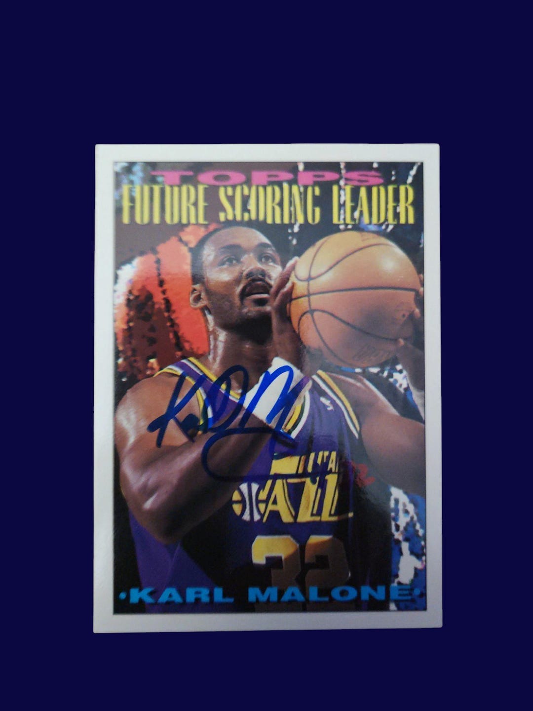 Karl Malone Utah Jazz Autographed Card - Etsy