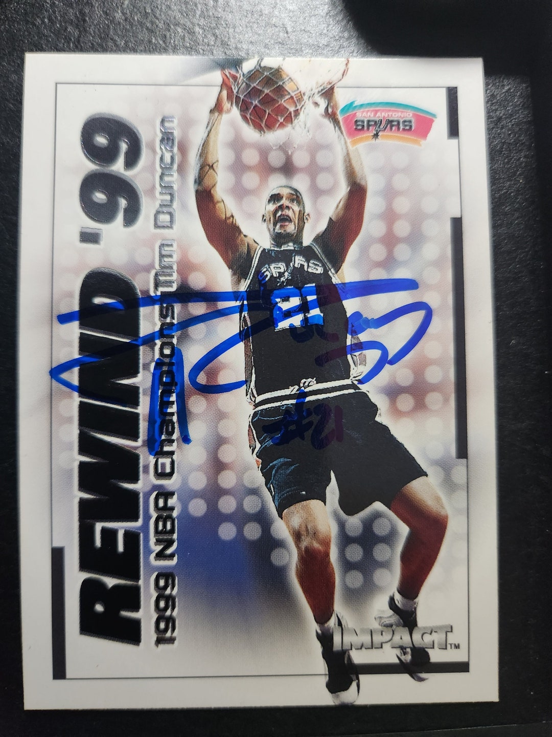 Tim Duncan Rewind 99 Autographed Card - Etsy