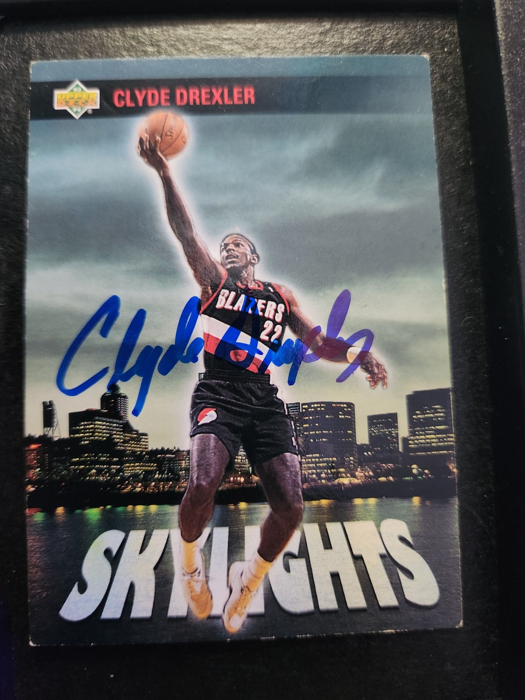 Clyde Drexler Skylights Autographed Card - Etsy