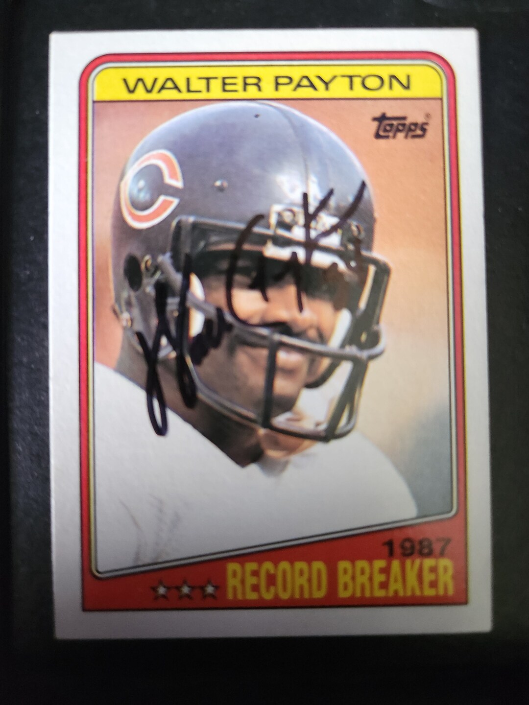 Walter Payton Record Breaker Autographed Card - Etsy