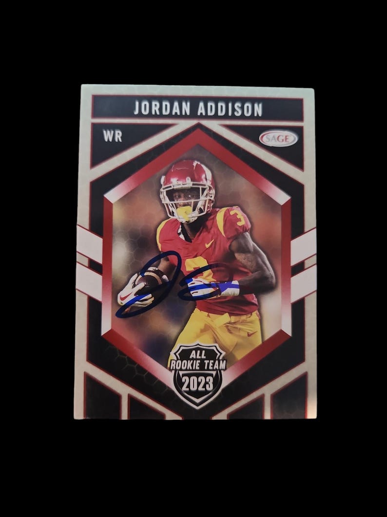 Jordan Addison Rookie Autographed Card - Etsy