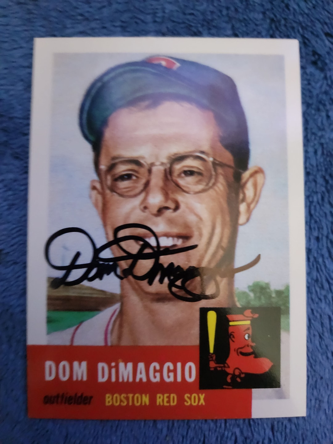 Dom Dimaggio Boston Red Sox Autographed Card Hof - Etsy