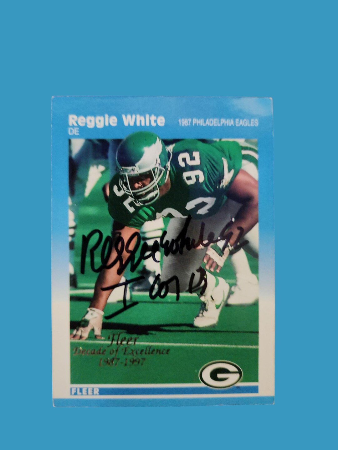 Reggie White Autographed Card - Etsy