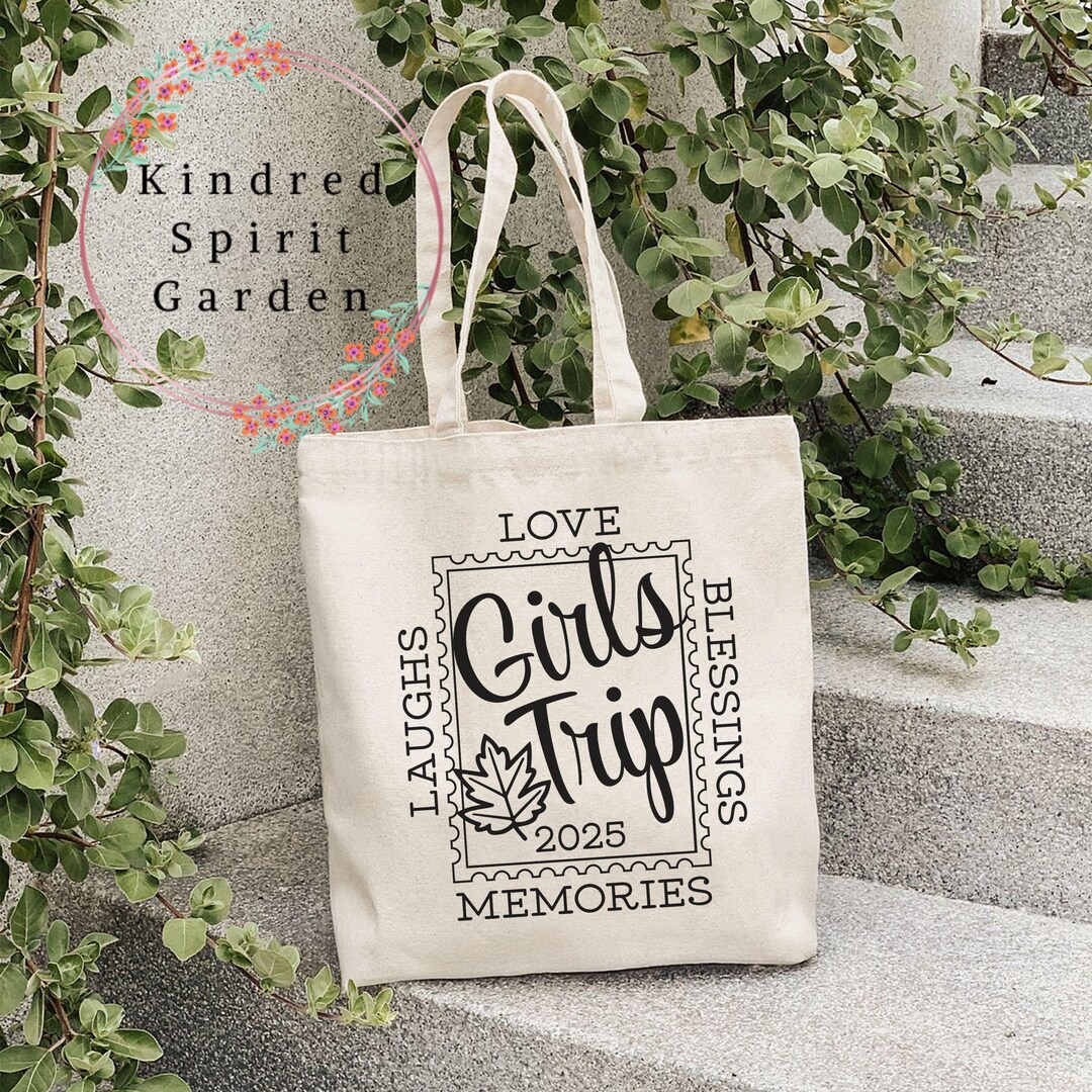Autumn Girls Trip Canvas Tote Bag, Fall Girls Getaway Tote, Group Tote ...