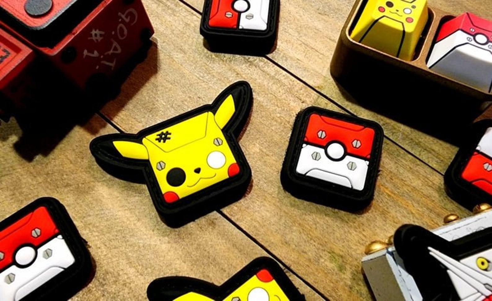 POKEMON ROBOT PIKACHU 2-pcs Velcro Patch Set Rubber Ranger Eyes, Custom ...