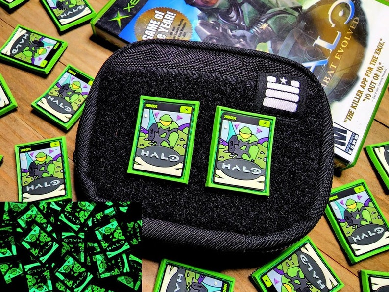 HALO XBOX Video GAME 2-pcs Velcro Patch Set Rubber Ranger Eyes, Custom ...
