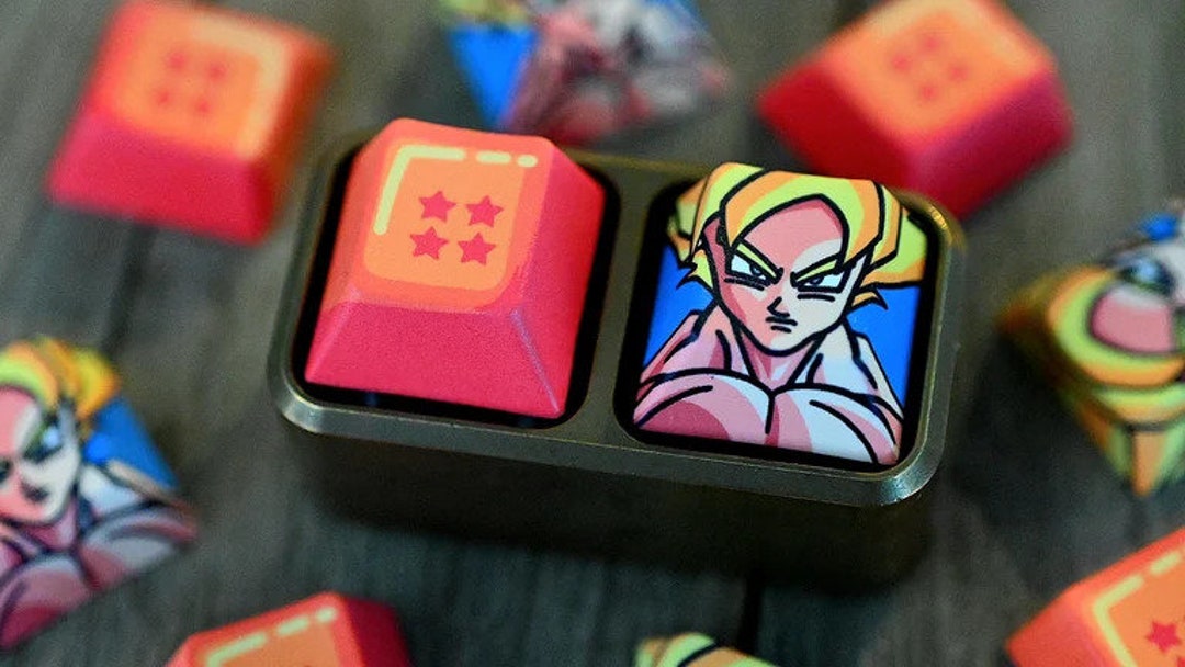 DRAGONBALL Z V4 Sayan Goku KEYCAPS 2-pcs Set Keycap Custom - Etsy
