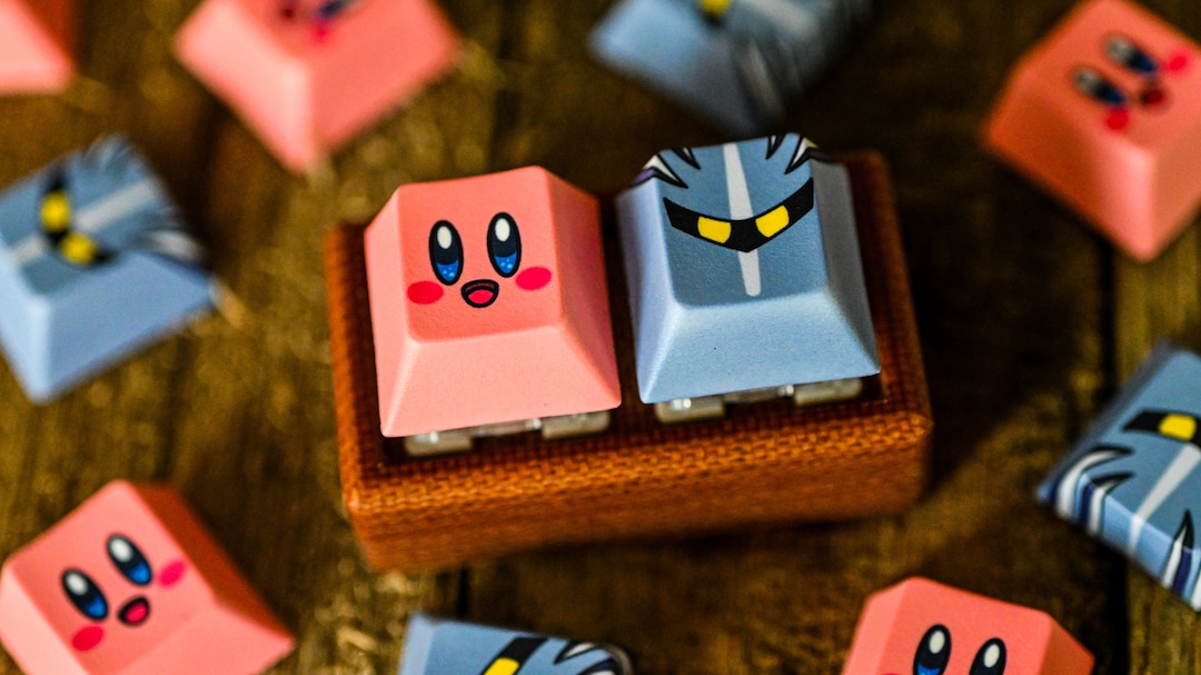 KIRBY & META Knight KEYCAPS 2-pcs Set, Keycap, Custom Anime Keycaps ...