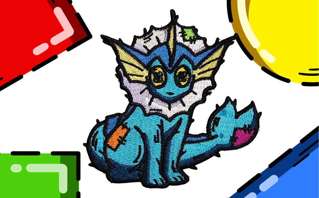 POKEMON VAPOREON PLUSH Embroidered Velcro Patch Ranger Eyes, Custom ...