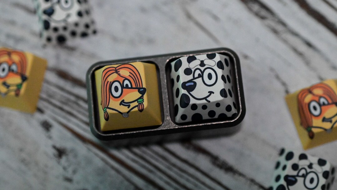 BLUEY INDY & CHLOE Keycaps 2-pcs Set, Keycap, Custom Anime Keycaps ...