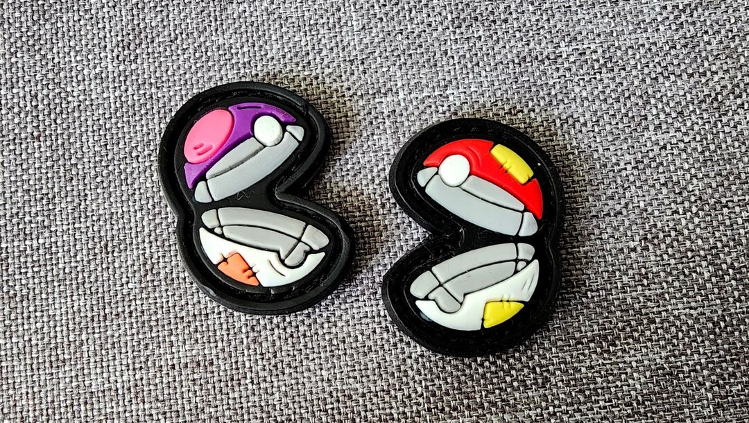 POKEMON POKEBALL V1 PLUSHIE 2-pcs Velcro Patch Set Rubber Ranger Eyes ...