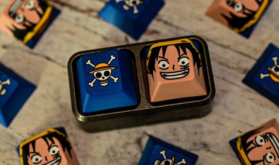 ONE PIECE LUFFY Keycaps 2-pcs Set, Keycap, Custom Anime Keycaps, Cherry ...