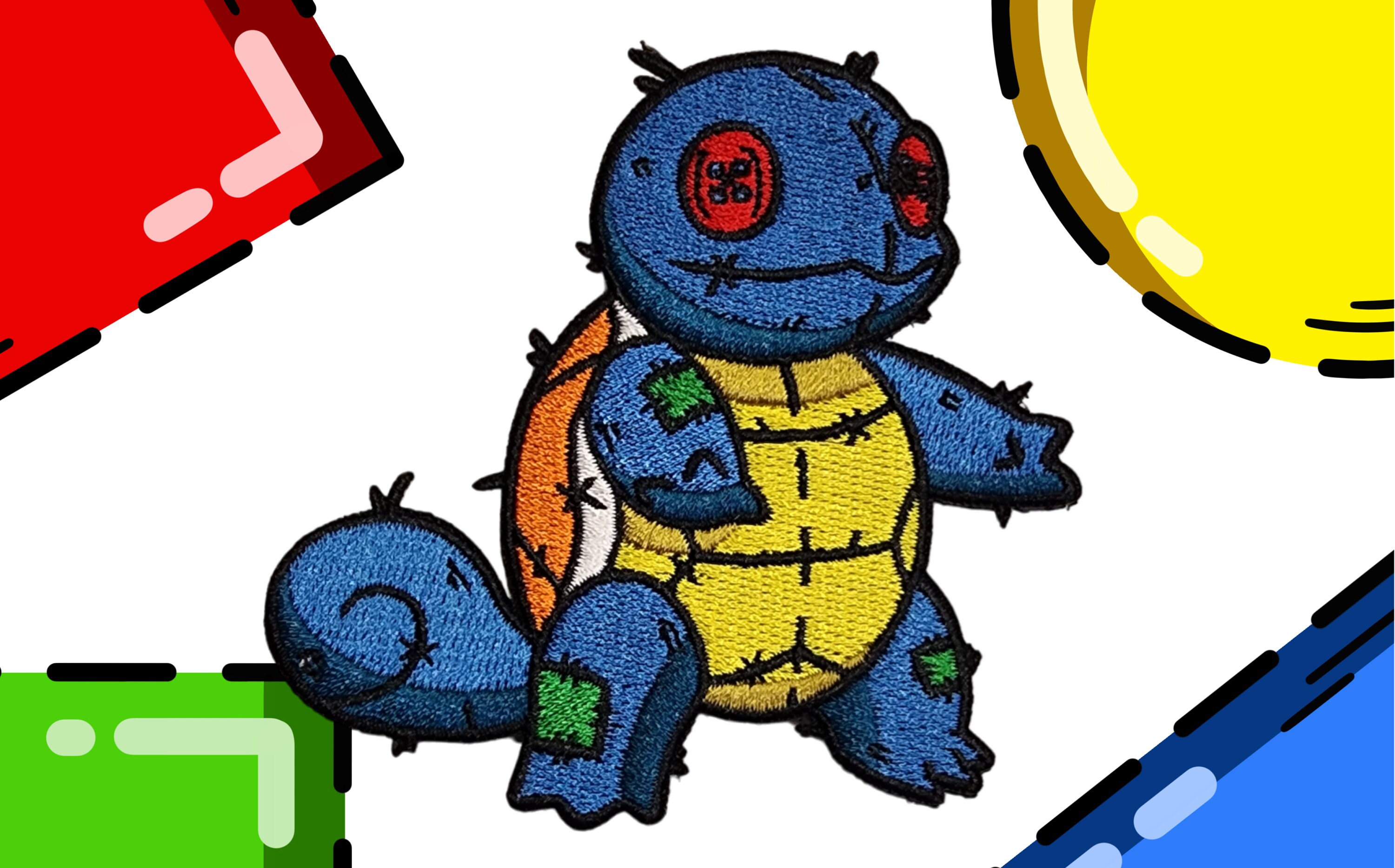 POKEMON SQUIRTLE PLUSH Embroidered Velcro Patch Ranger Eyes, Custom Gamer Patches, Gift for ...