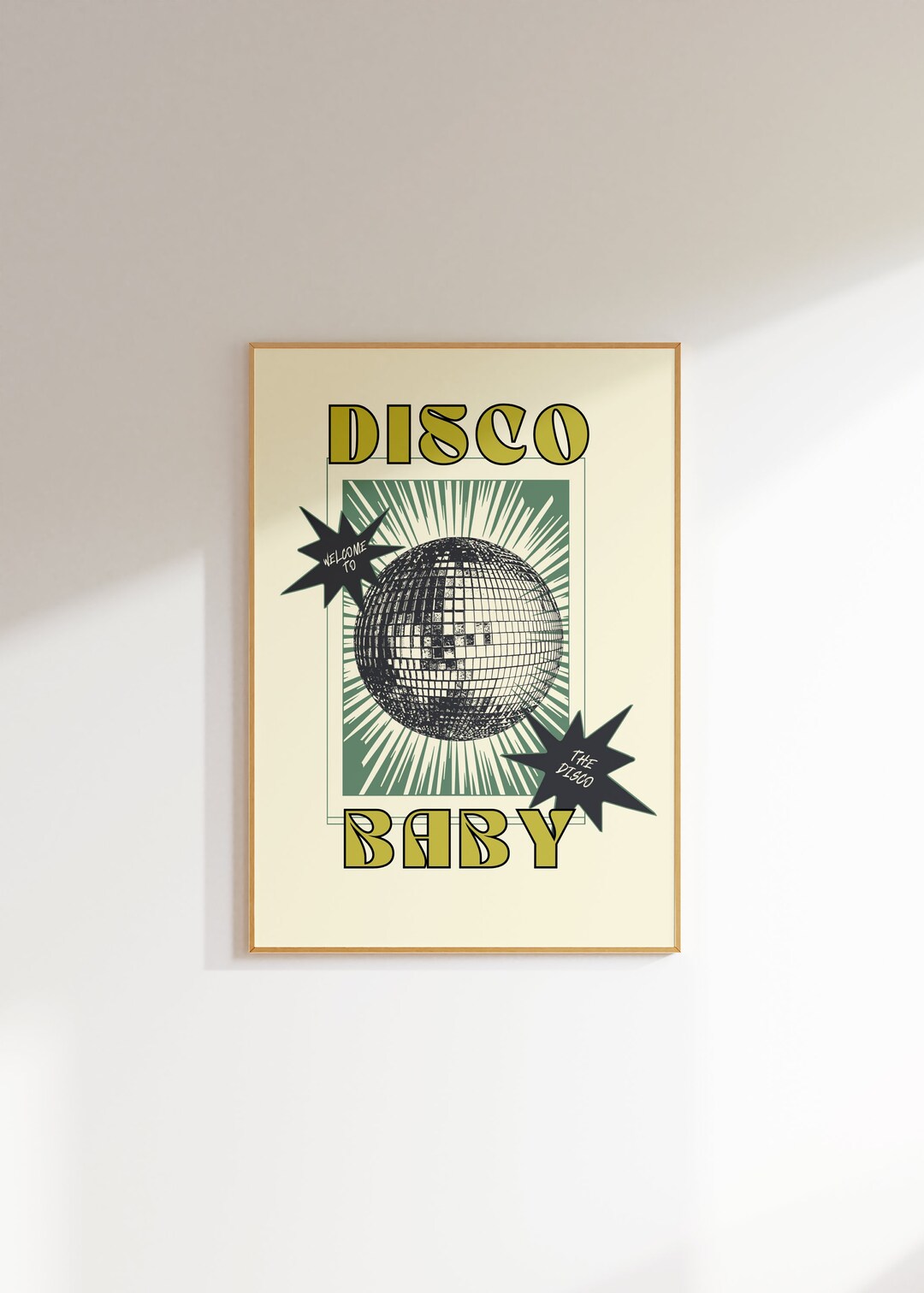 Retro Disco Baby Print Welcome to the Disco - Etsy