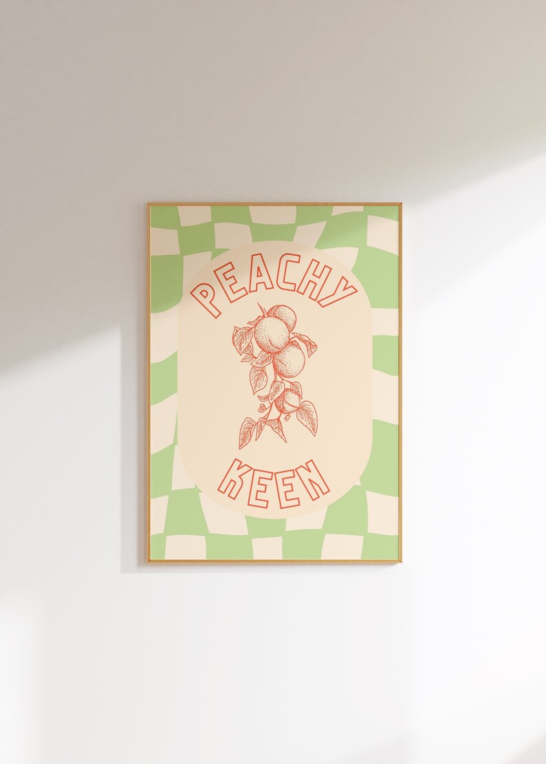 Retro "peachy Keen" Digital Art Print - Etsy
