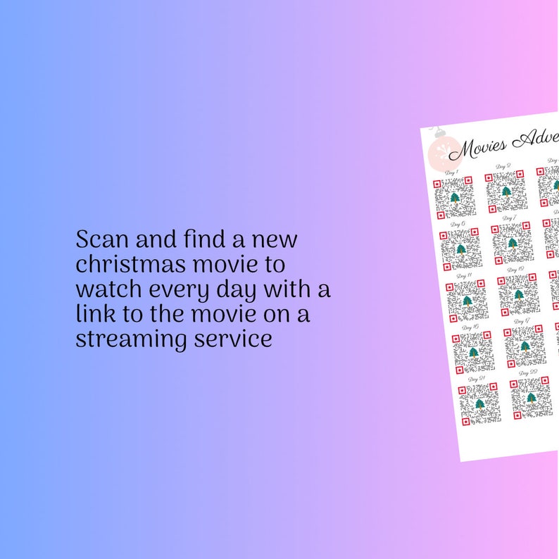 Movie Advent Calendar With QR Codes - Etsy