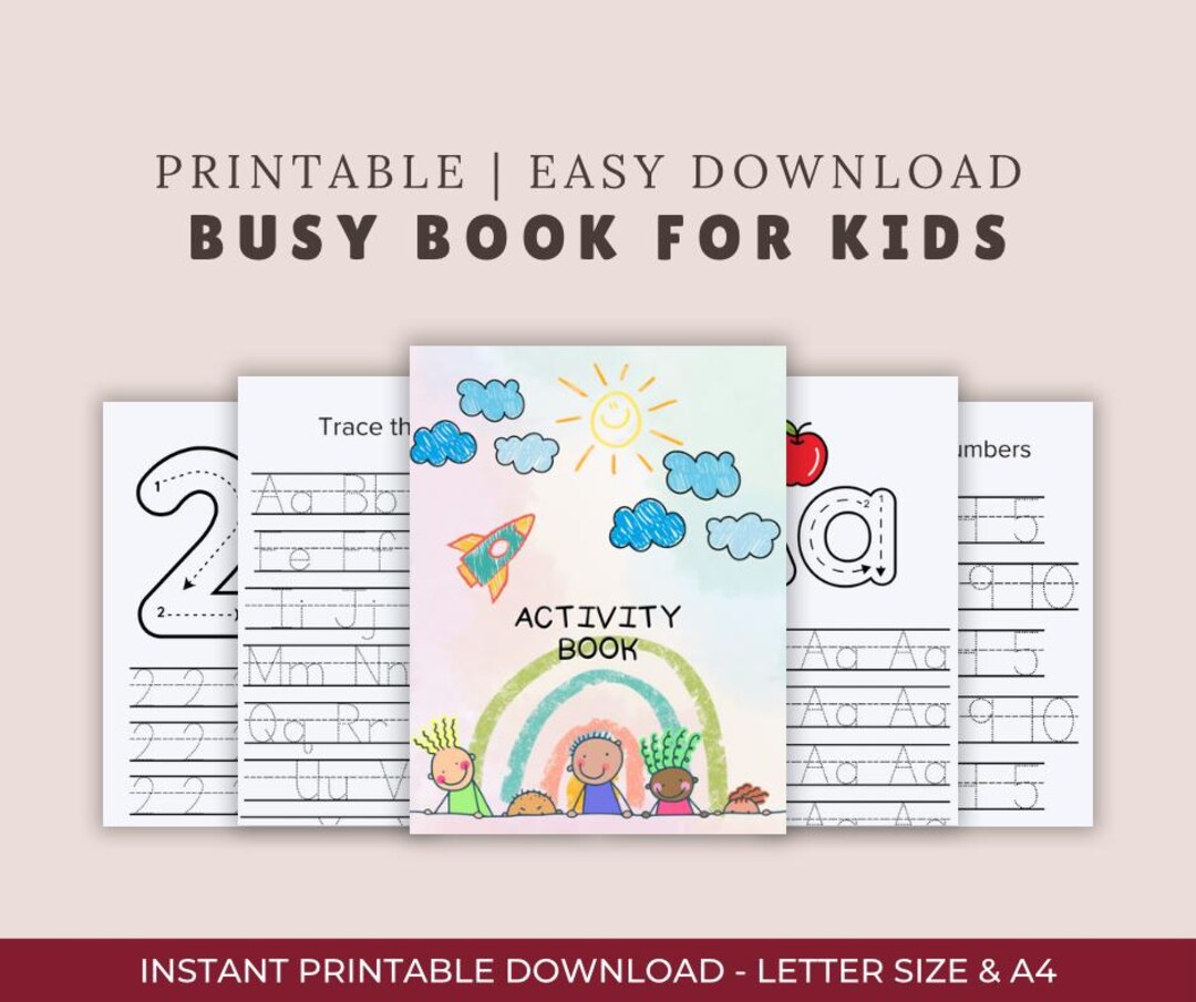Printable Busy Book for Toddlers Alphabet & Number Tracing Activities ...
