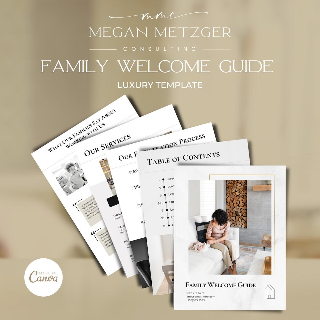 Family Welcome Guide Template, Client Style Guide, Digital Template ...