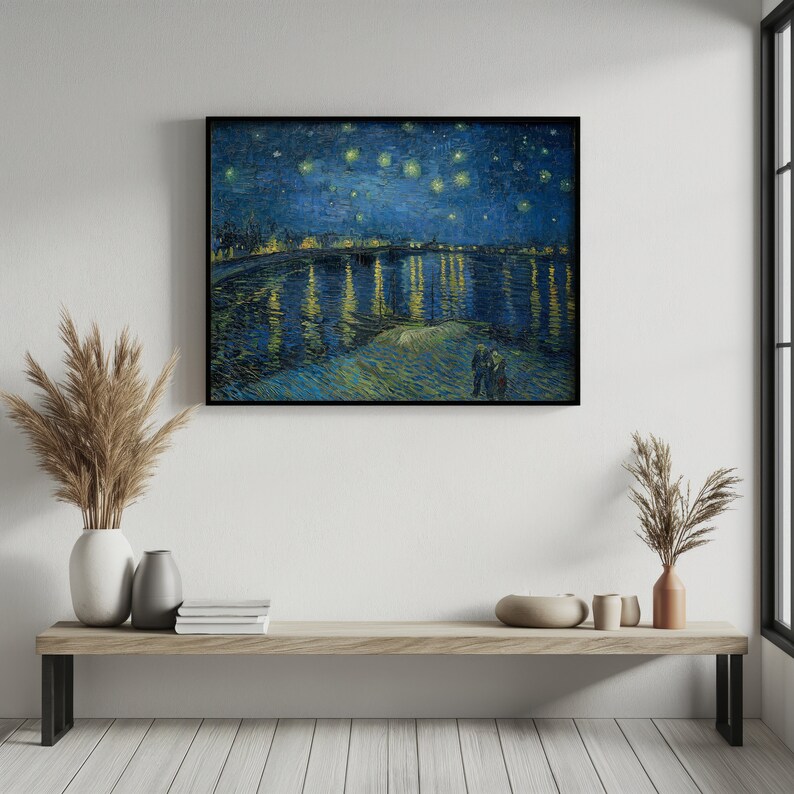 Starry Night Over the Rhone Vincent Van Gogh | Famous Vintage Art, High ...