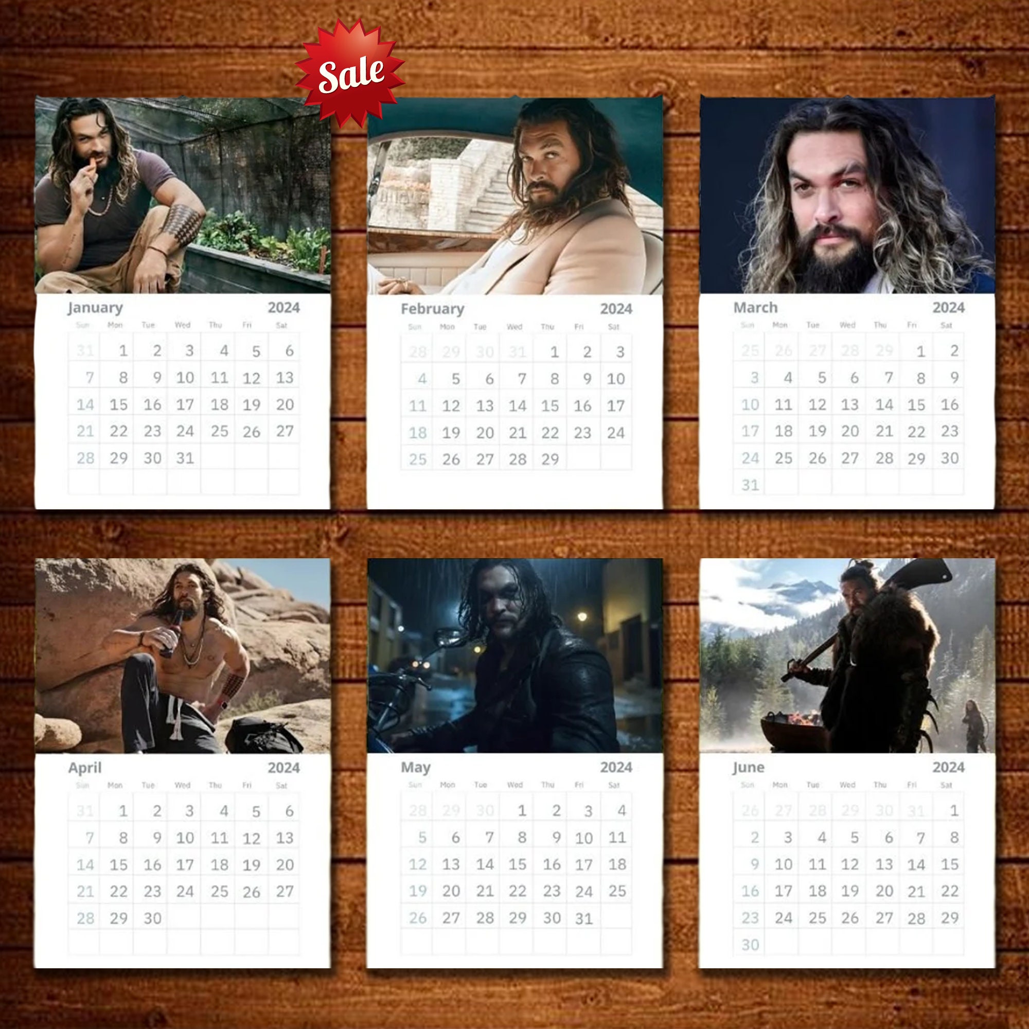 Calendario da parete Jason Momoa 2024, Calendario da parete Jason Momoa 2024 venduto da Abrupt ...