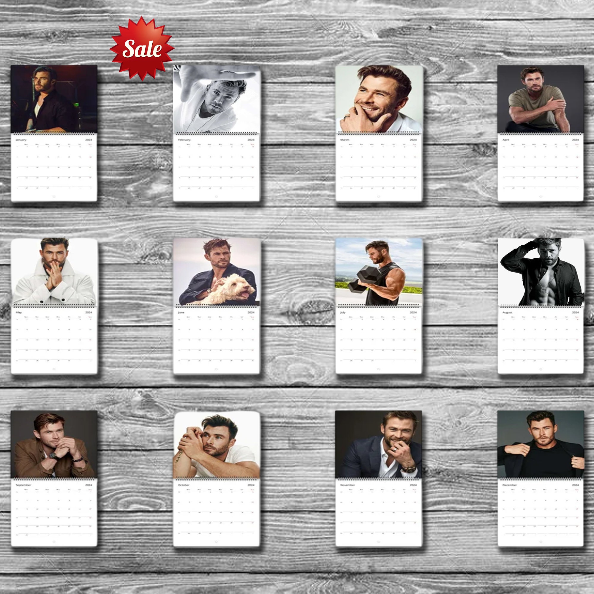 Calendario da parete Chris 2024, Calendario da parete Hem-sworth 2024 venduto da Abrupt Alis ...