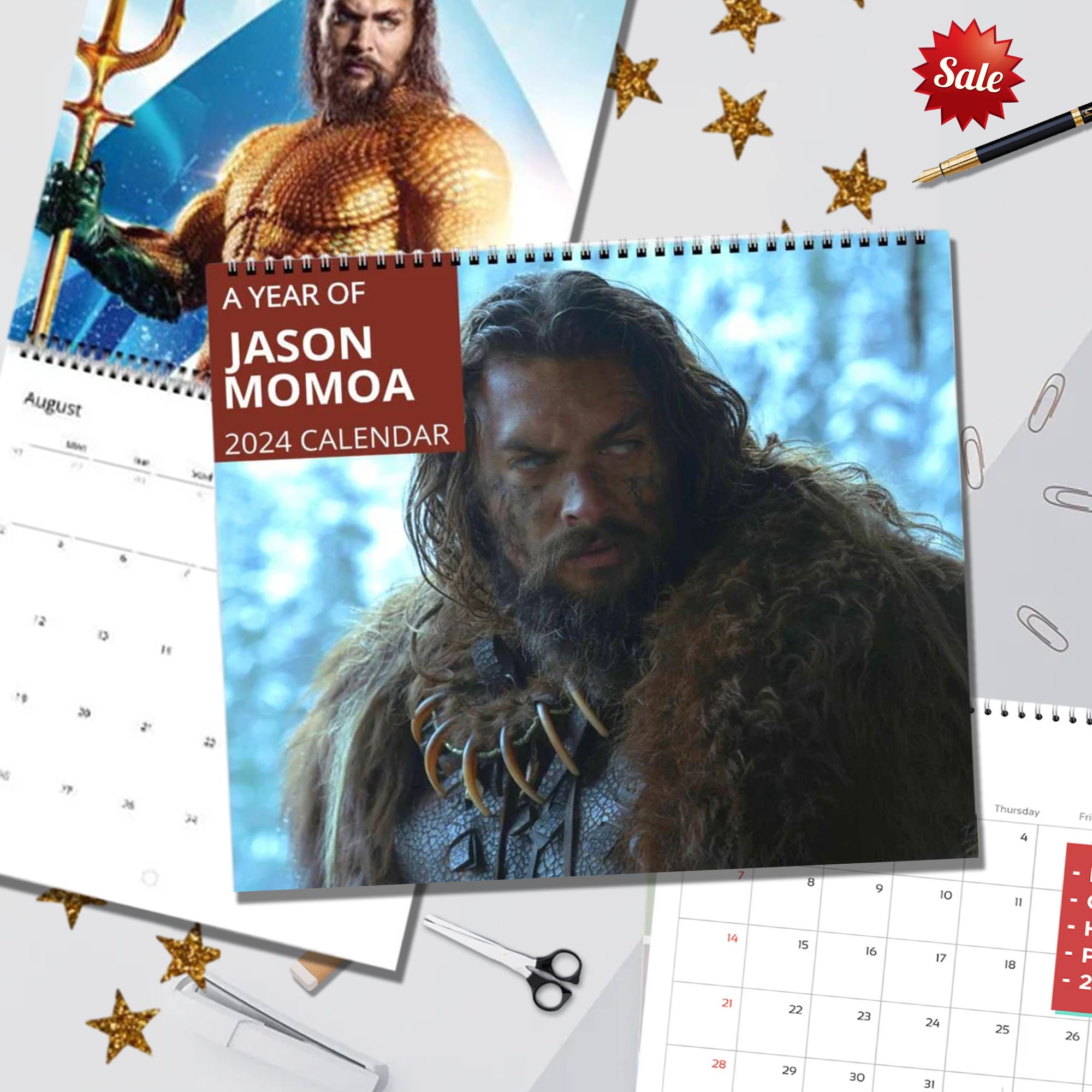 2024 Jason Momoa Wall Calendar, Jason Momoa Desk Wall Calendar 2024, Celebrity Wall Calendar ...