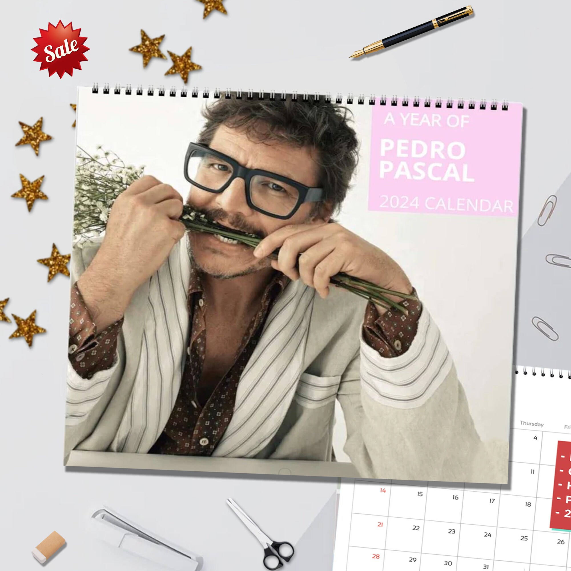 Pedr0 Pascal 2024 Wall Calendar, Movie 2024 Desk Calendar, Gifts for ...