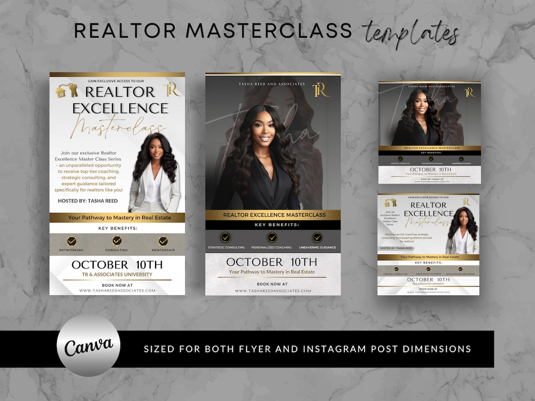 Realtor Masterclass Flyers Real Estate for Instagram Edit in Canva - Etsy