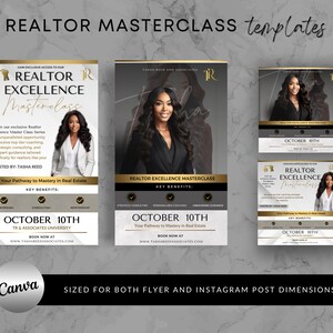 Realtor Masterclass Flyers Real Estate for Instagram Edit in Canva - Etsy