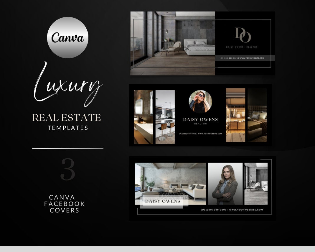Elegant Real Estate Facebook Cover Templates - Etsy
