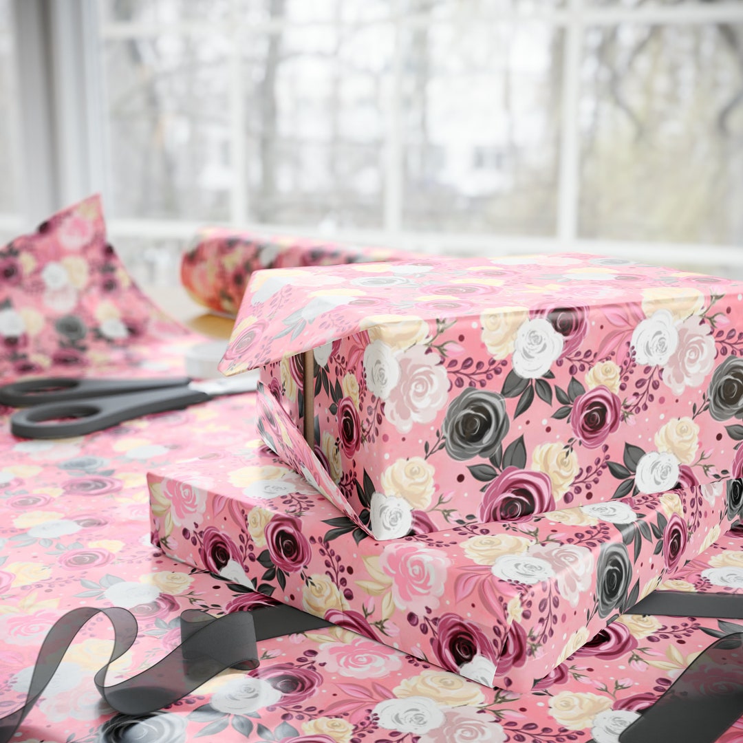 Vintage Elegant Roses Wrapping Paper Roll Paris France - Etsy