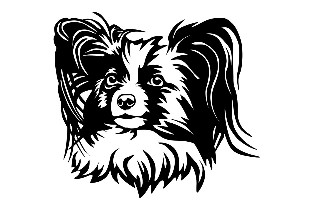 PAPILLON - Sticker - Purebred Dog Sticker - Car Sticker - Papillon Head ...
