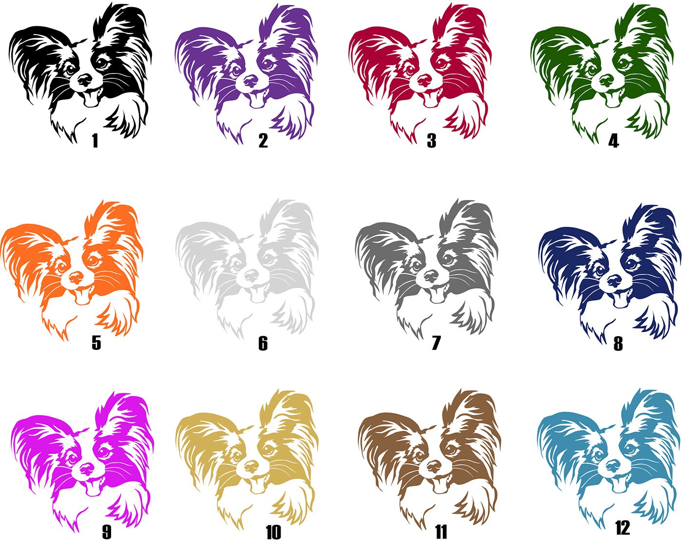 PAPILLON Sticker Car Sticker Papillon Head Sticker 3310 - Etsy