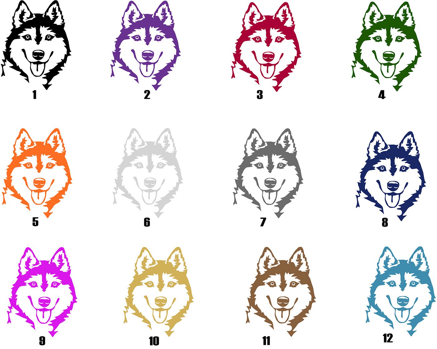 SIBERIAN HUSKY Decal Car Sticker Sticker Husky Head 3312 - Etsy
