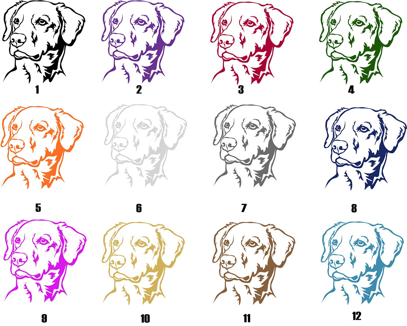 LABRADOR RETRIEVER Decal Car Sticker Sticker Labrador Head 3539 - Etsy