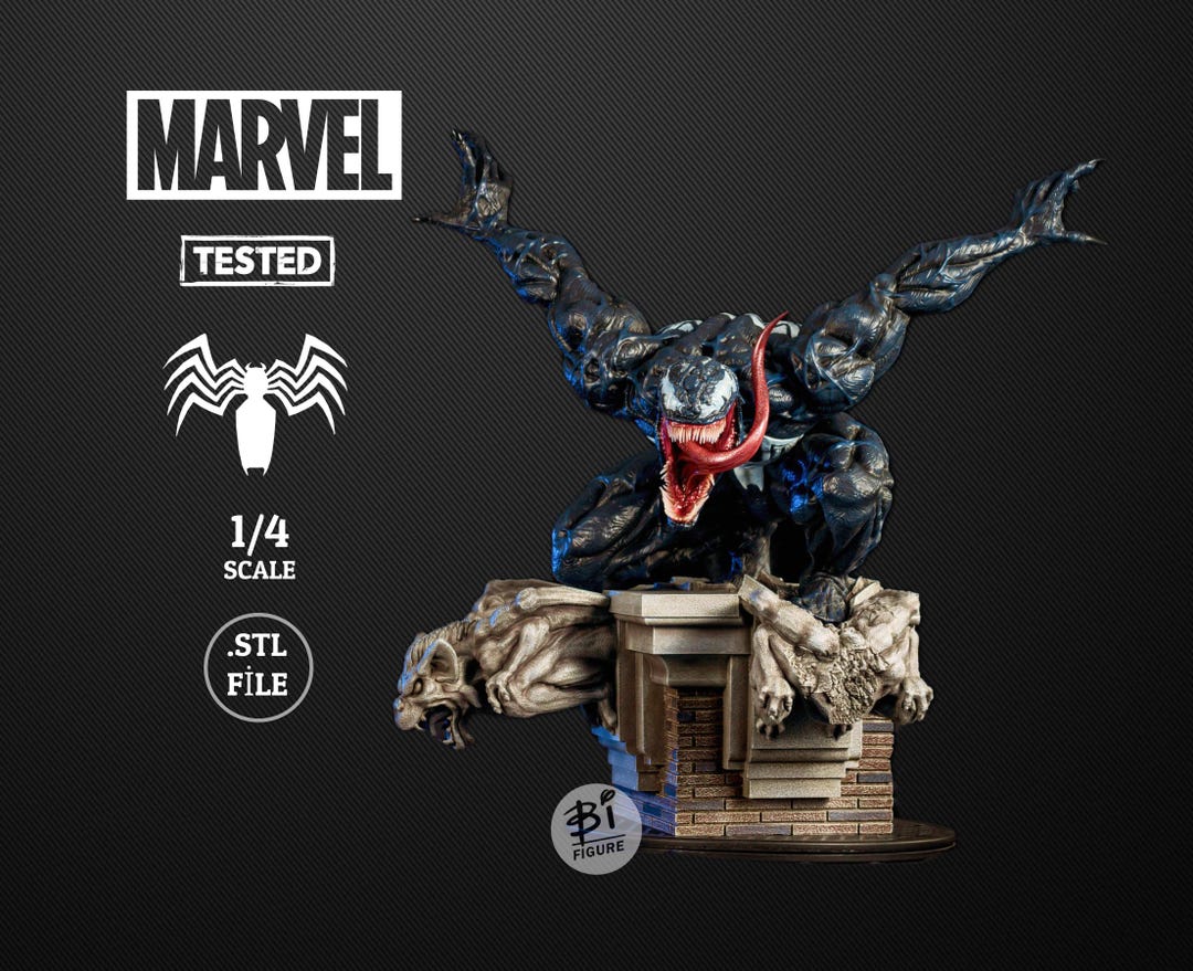 Venom - Marvel, High Quality 3D Printed Figure STL File (digital) Movie ...