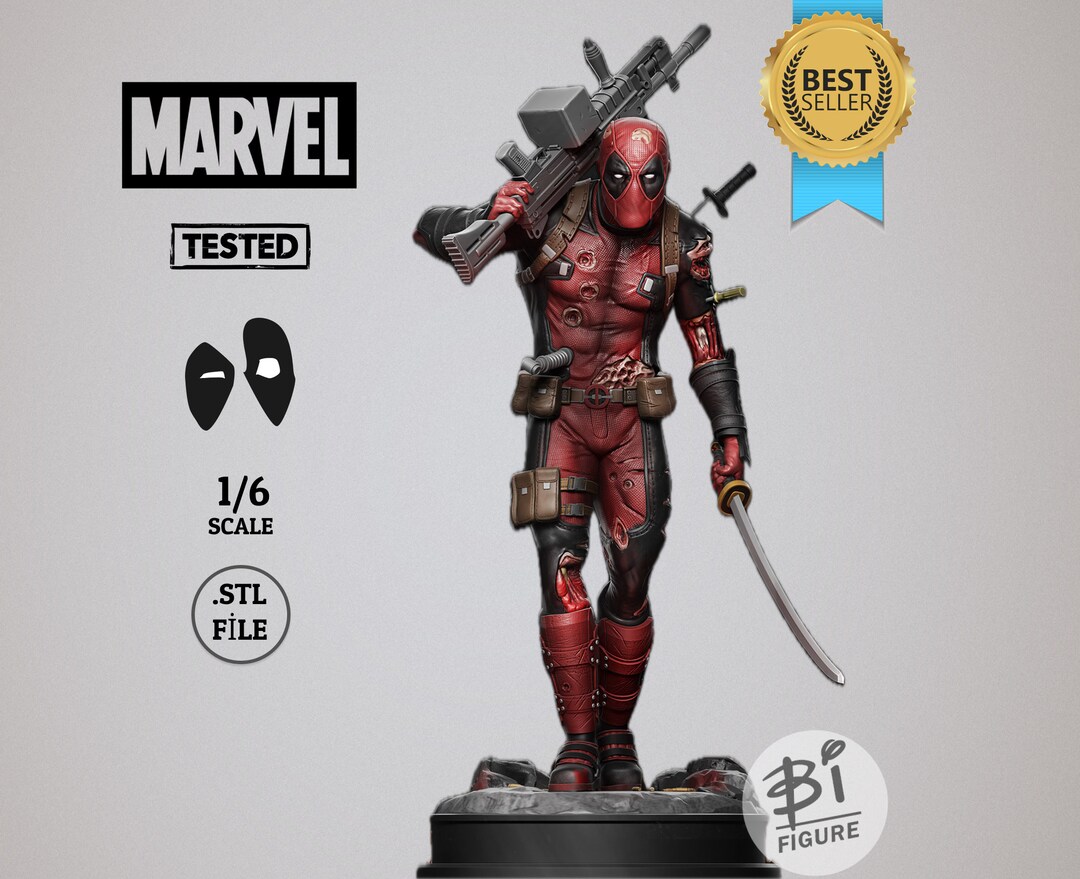 Deadpool Best Model | Marvel, 3D Printed Figure STL File (digital ...