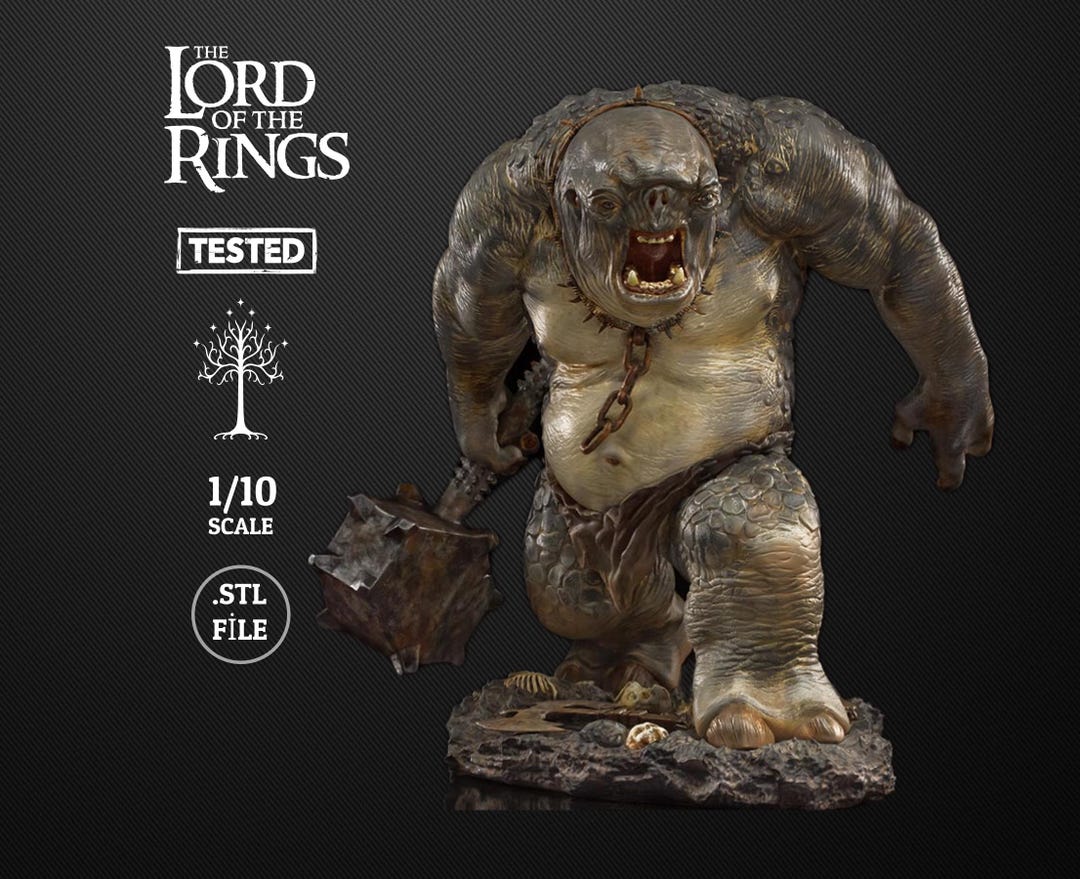 Cave Troll - LOTR | Lord of the Rings, 3D Printed Figure STL File ...