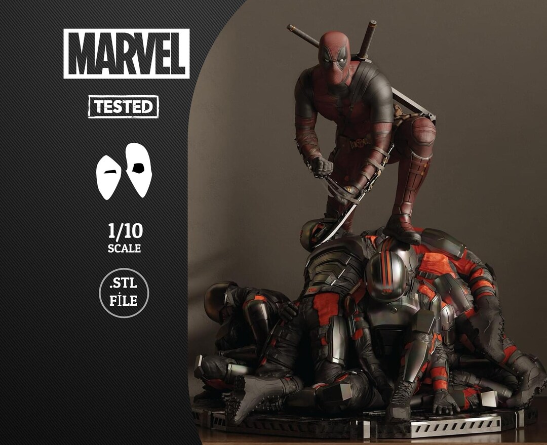Deadpool TVA Army Fight Marvel, High Quality 3D Printed Figure STL File ...
