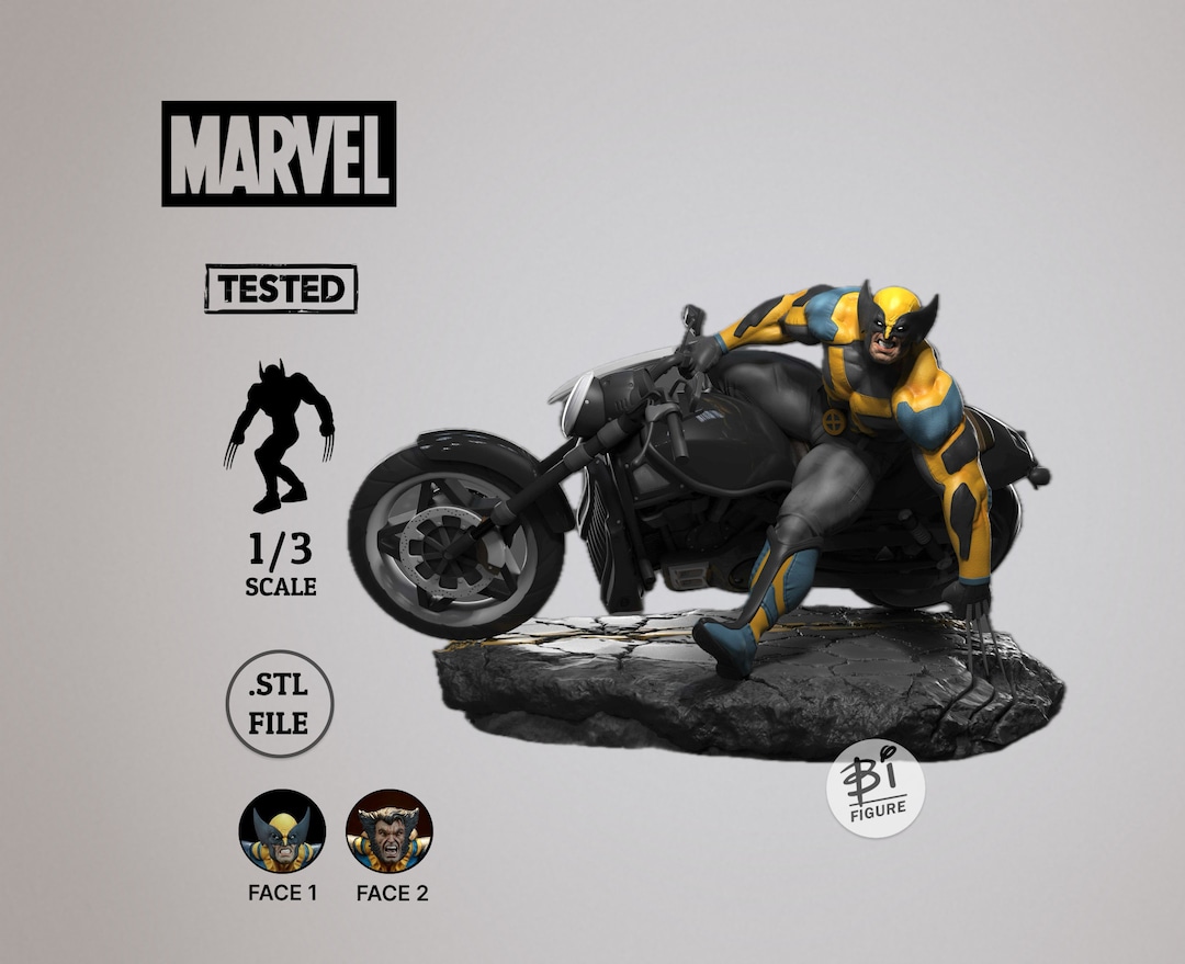 Wolverine Motorcycle | Marvel, 3D Printed Figure STL File (digital ...