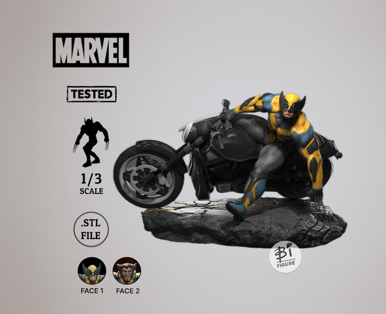 Wolverine Motorcycle | Marvel, 3D Printed Figure STL File (digital ...