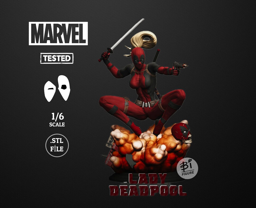 Lady Deadpool Marvel, Girl, High Quality 3D Printed Figure STL File ...