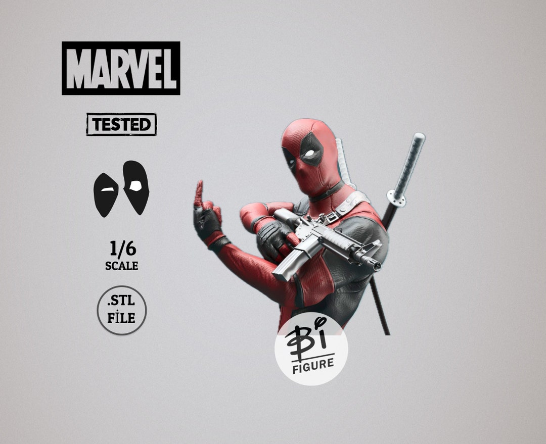 Deadpool Statue Marvel, 3D Printed Figure STL File digital Movie ...