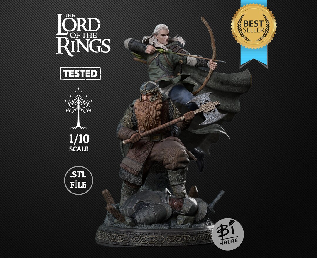 Legolas and Gimli LOTR Lord of the Rings, 3D Printed Figure STL File ...