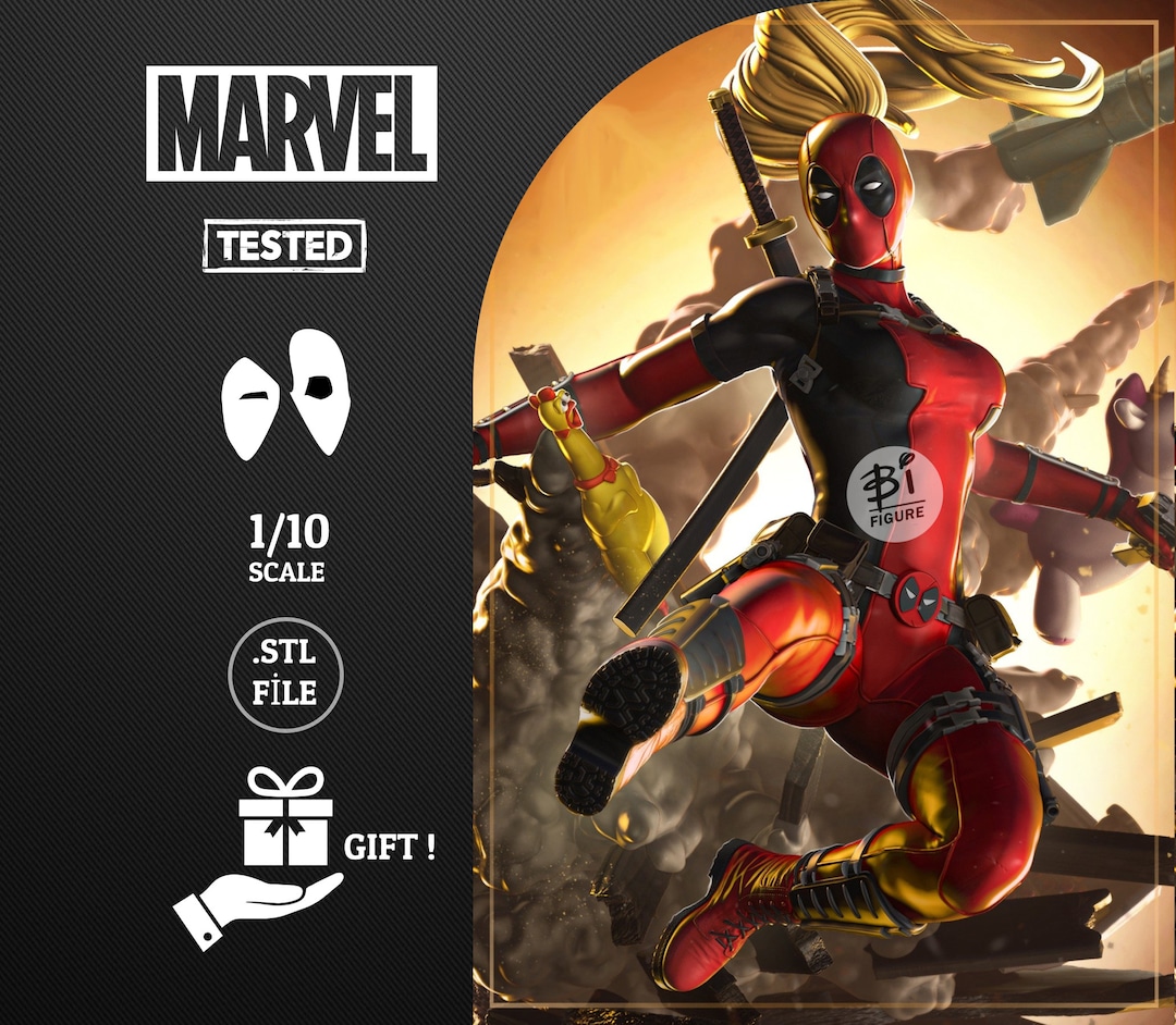 ¡NUEVO! Lady Deadpool Marvel, (paquete 2 en 1) Figura impresa en 3D de ...