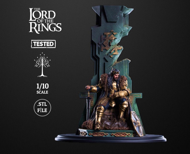 King Thorin on Throne LOTR Lord of the Rings, 3D Printed Figure STL ...